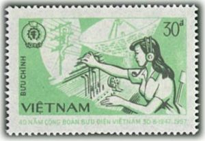 Stamp: Telephone operator (Vietnam(Vietnam Posts and Telecommunications ...