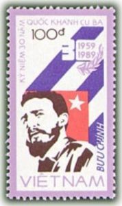 Stamp: President F. Castro (Vietnam(30th Anniv. of Cuban revolution) Mi ...