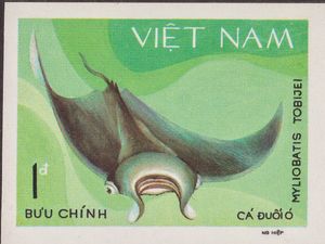 Stamp: Japanese Eagle Ray (Myliobatis tobijei) (Vietnam(Sharks and ...
