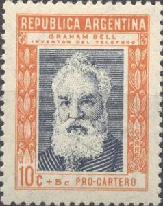 Stamp: Graham Bell (1847-1922) (Argentina(For the postman) Mi:AR 483,Sn ...