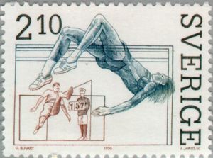 Stamp: High Jump (Sweden(Athletics) Mi:SE 1405,Sn:SE 1611c,Yt:SE 1387 ...