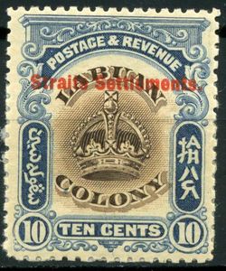 Stamp: Crown - Overprinted (Straits Settlements(1906-07 Crown (Labuan ...