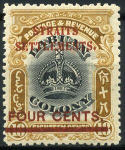 Stamp: Crown - Surcharged (Straits Settlements(1907 Crown (Labuan ...
