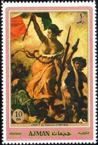 Stamp: Liberty, Eugène Delacroix (Ajman(Paintings (1970)) Mi:AJ 556A,Yt ...