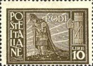 Stamp: Rodi (Aegean Islands(Visit of King of Italy) Mi:IT-EG 113,Sn:IT ...