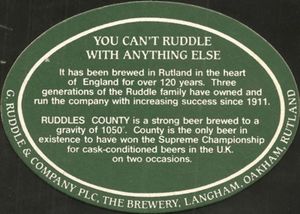 Beer Coaster: Ruddles County (Greene King, United Kingdom of Great ...