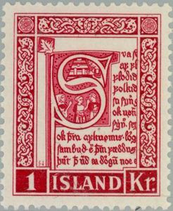 Stamp: "Stjorn" - fifteenth century manuscript (Iceland(Manuscripts) Mi ...