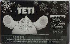 Gift Card: Yeti 1 (Saks Fifth Avenue, United States of America ...