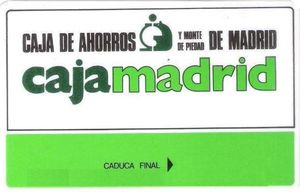Bank Card: CAJA de MADRID (Caja de Madrid, SpainCol:ES-GM-0092