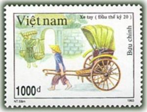 Stamp: Rickshaw (20th century) (Vietnam(Ancient means of transport used ...