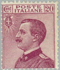 Stamp: Effigy of Vittorio Emmanuele III to the left (Italy(Michetti to ...