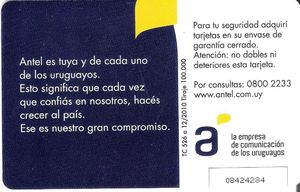 Tarjeta Telefónica: Nuevo logo Antel (Antel, Uruguay) (2010/11 - Chip ...