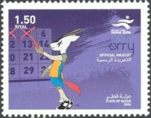 Stamp: Orry crosses days on the calendar (Qatar(15th Asian Games Doha ...