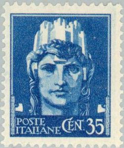 Stamp: "Italia turrita" (Italy(Imperial Series) Mi:IT 306X,Sn:IT 220,Yt ...