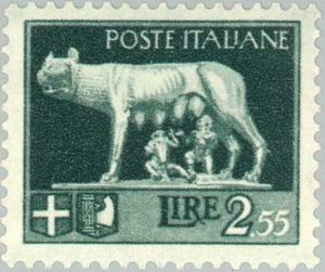 Stamp: Romulus and Remus with the She-wolf (Italy(Imperial Series) Mi ...