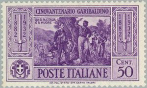 Stamp: Garibaldi with Nino Bixio at the Battle of Calatafimi (Italy ...