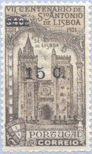 Stamp: Cathedral in Lisboa (Portugal(7th Centenary of the Death of ...
