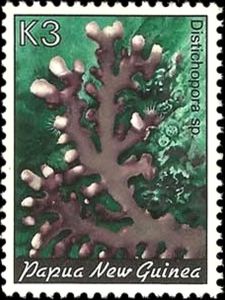 Stamp: Lace Coral (Distichopora sp.) (Papua New Guinea(Corals and Bird ...