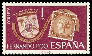 Stamp: Centenary of the first stamp of Fernando Poo (Fernando Poo ...