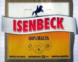 Drink Label: Isenbeck 100 Malta 335 cm3 (Cervecería Argentina S.A ...