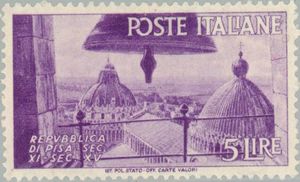 Stamp: Cathedral of Pisa (Italy(Advent of the Republic in Italy) Mi:IT ...