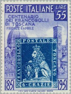 Francobolli: 1st Stamp of Tuscany and View of Florence (Italia(1 ...