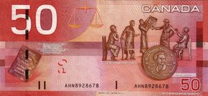 Banknote: 50 Dollars (Canada) (2001-2011 Issue) Wor:P-104d