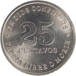 Moneda: 25 Centavos (Nicaragua(1912-Hoy - República (Circulación)) WCC:km57