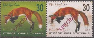 切手: Red Fox (Vulpes vulpes ssp. indutus) (キプロス(Mammals of Cyprus) Mi:CY ...