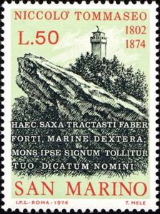 Stamp: Mt. Titano and Hymn (San Marino(Tommaseo, Niccolo) Mi:SM 1080,Sn ...