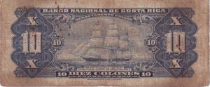 Banknote: 10 Colones (Costa Rica(1942-1949 Series G Issue) Wor:P-210b.2
