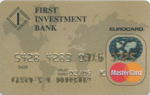 Bank Card: First Investment Bank MasterCard Gold Eurocard Map - 09/02 ...