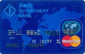 Bank Card: First Investment Bank MasterCard Blue Map – 09/04 (First ...