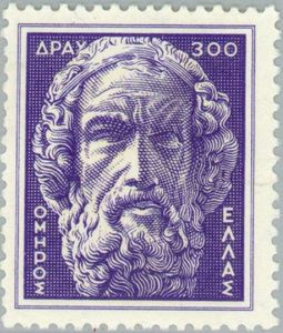 Stamp: Bust of Homer (Greece(Ancient Greek Art (I)) Mi:GR 605,Sn:GR 558 ...
