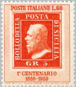 Stamp: Sicily 5gr. Stamp of 1859 (Italy(First Sicilian Postage Stamps ...