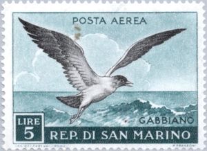 Stamp: Black-headed Gull (Larus ridibundus) (San Marino(Birdlife) Mi:SM ...