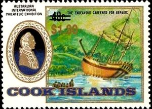 Stamp: Surcharged, Black or Gold (Cook Islands(AUSIPEX 84-Overprinted ...