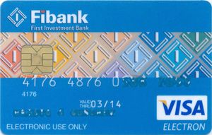 Bank Card: FiBank Visa Electron - 01/10/004 (First Investment Bank ...