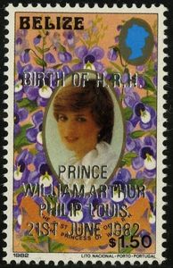 Stamp: Diana, Princess of Wales - Overprinted (Belize(Birth of Prince ...