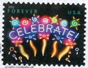 Stamp: Neon Celebrate! (United States of AmericaMi:US 4668,Sn:US 4502 ...