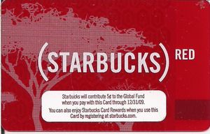Gift Card: Red 1 (Starbucks, United States of America) (Starbucks) Col ...