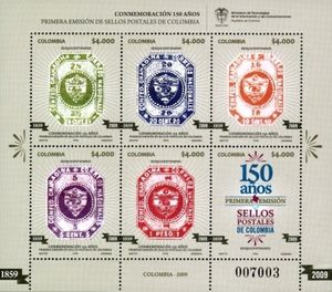 Stamp: Granadine Confederation 1st serie, Emblem (Colombia) (First ...