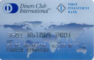 Bank Card: First Investment Bank Diners Club International – 09/07/002 ...