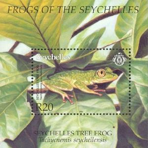Stamp: Seychelles Treefrog (Tachycnemis seychellensis) (Seychelles ...