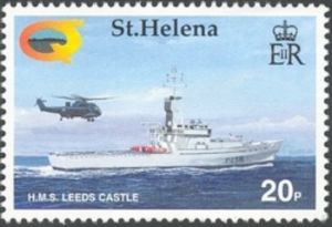 Stamp: H.M.S. "Leeds Castle" (patrol vessel) (Saint Helena(Royal Navy ...