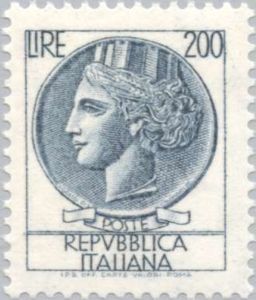 Stamp: Coin of Syracuse (Italy(Coin of Syracuse - Wmk. stars ...