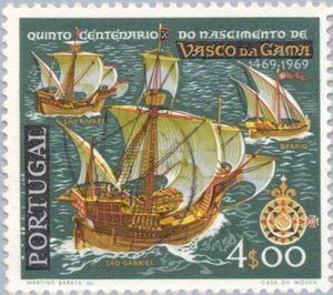 Stamp: Vasco da Gama's Fleet (Portugal(5th Centenary of the Birth of ...