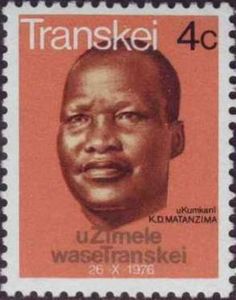 Stamp: Paramount Chief K. D. Matanzima (Transkei(Independence) Mi:ZA-TR ...