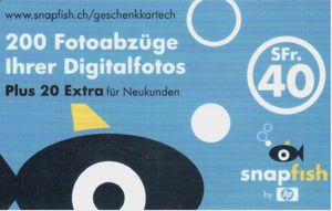 Gift Card: Snapfish (Snapfish*, Switzerland) (Snapfish) Col:CH-Snap-001