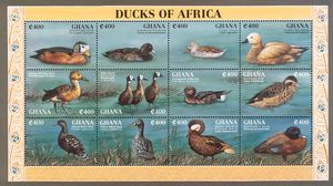 Stamp: Ducks of Africa (Ghana(Ducks of Africa) Mi:GH 2157-2168KB,Sn:GH ...